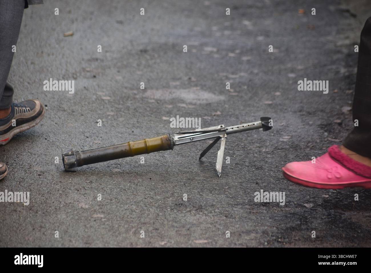 5/8/2025 A Kashmiri Muslim man (not in picture) shows a shell that ...