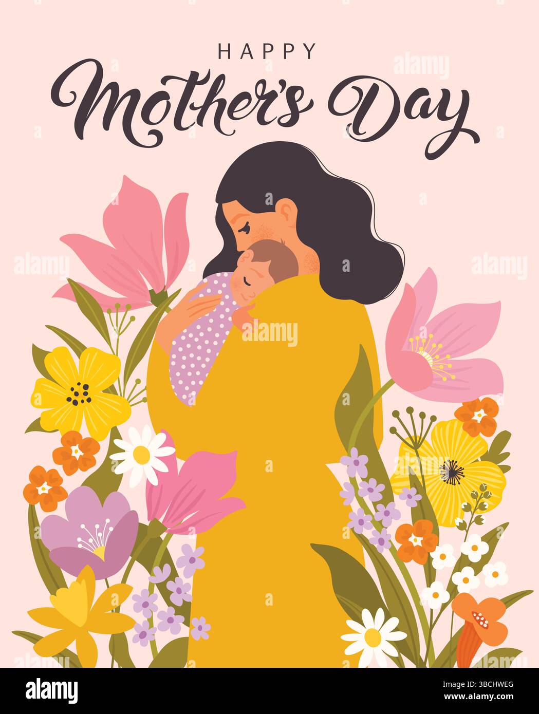 Mother with child flat illustration Stock Vector Image & Art - Alamy
