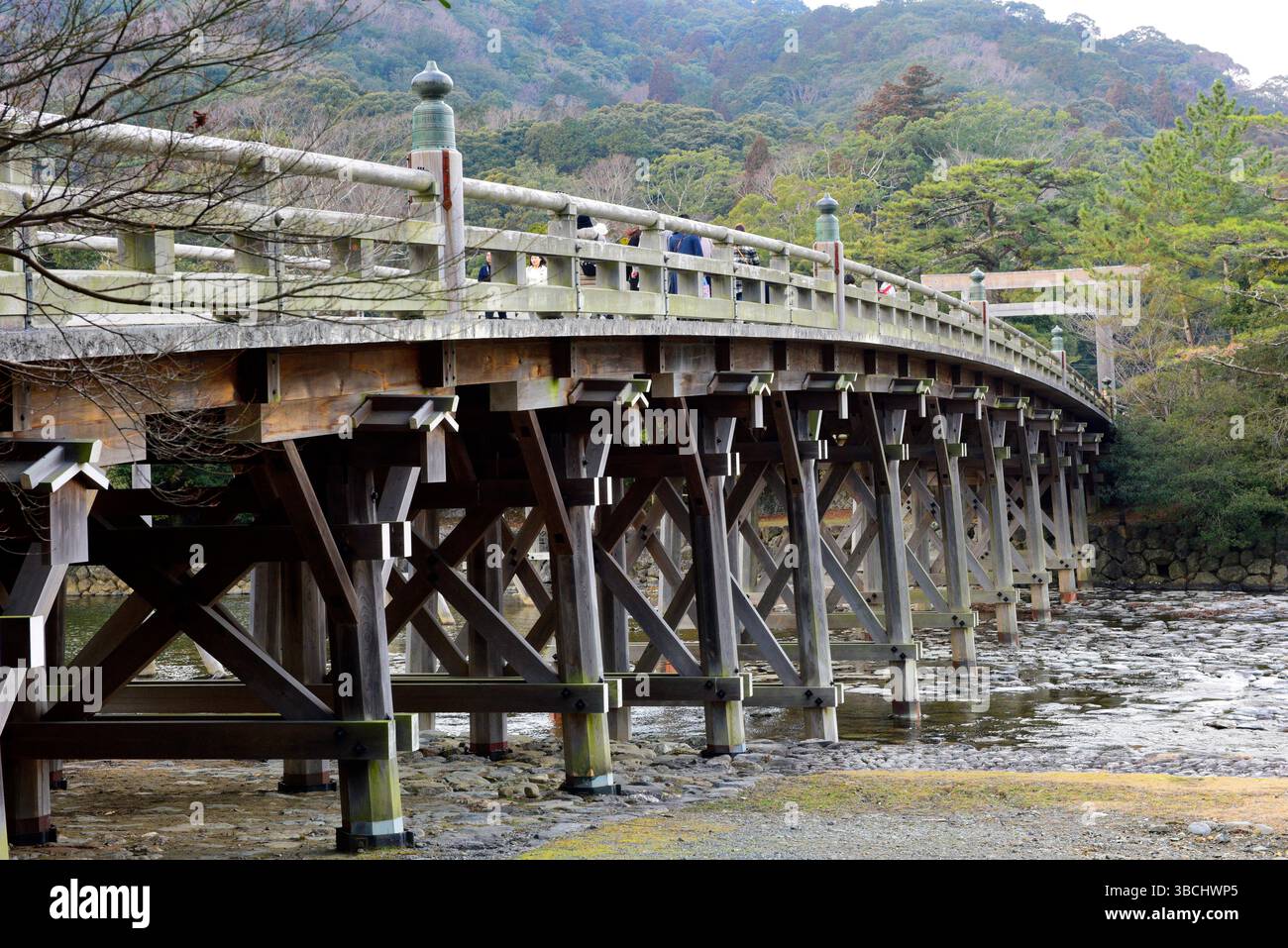 Uji bridge of Ise Shrine in Mie,Japan,Asia Stock Photo - Alamy