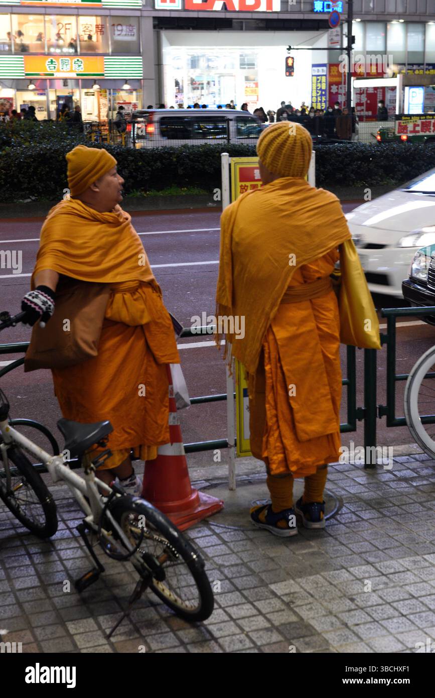 Buddhist monks in Shinjuku district,Tokyo,Japan,Asia Stock Photo - Alamy