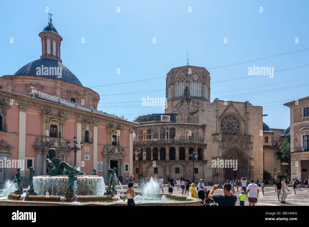 Valencia, Spain - August 12, 2022: The Fountain of the Turia with ...