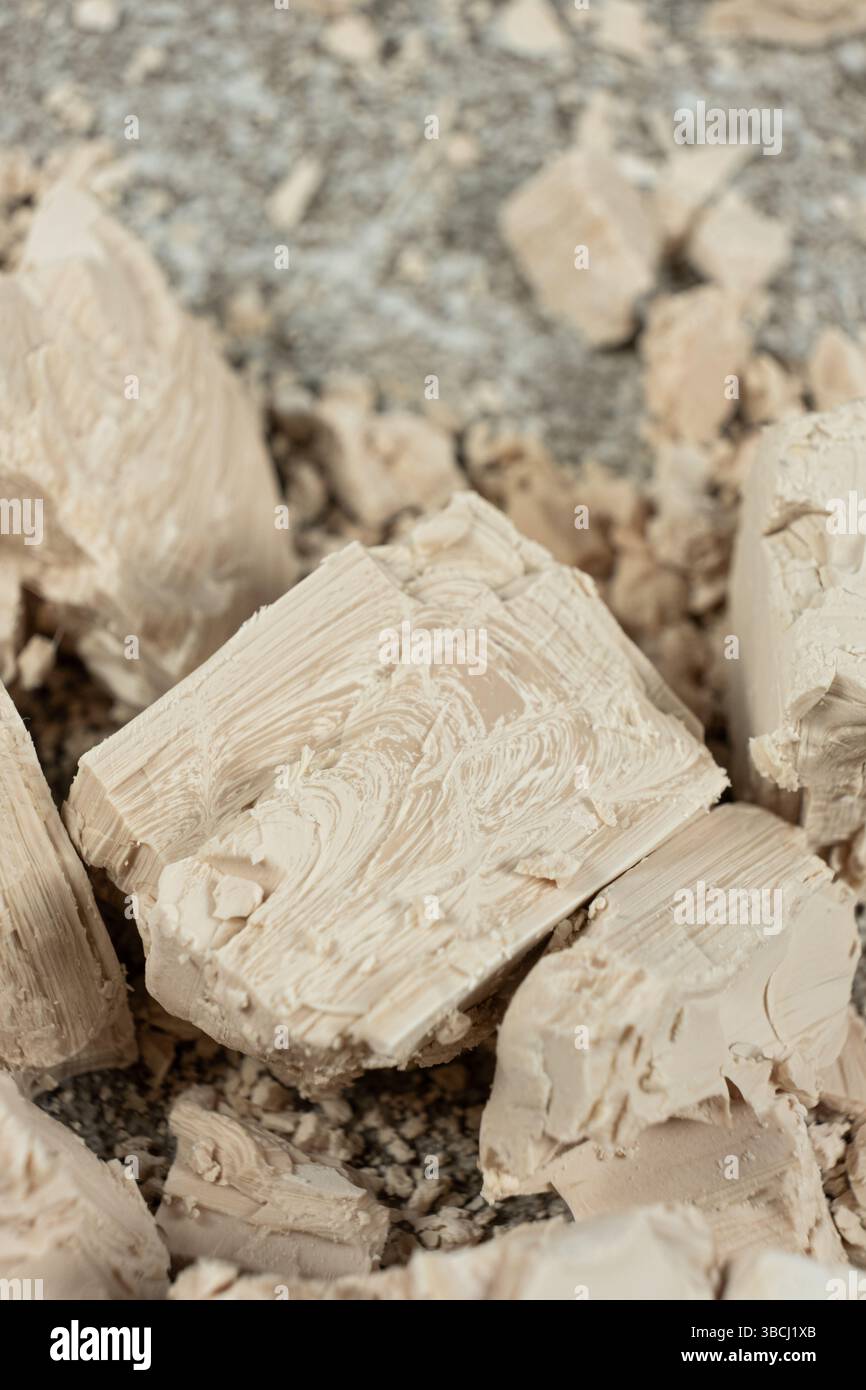 Fresh Compressed Yeast Brick for Baking Stock Photo - Alamy