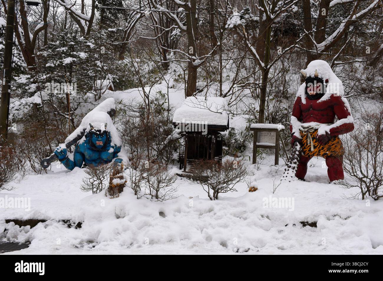 Red devil and blue devil,Noboribetsu,Shikotsu-Toya National Park ...