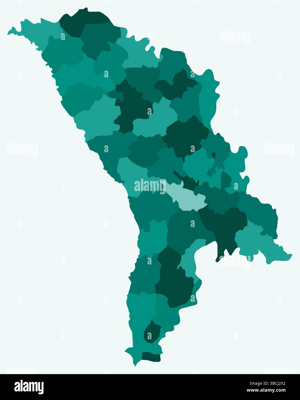Map of Moldova with regions. Just a simple country border map with ...