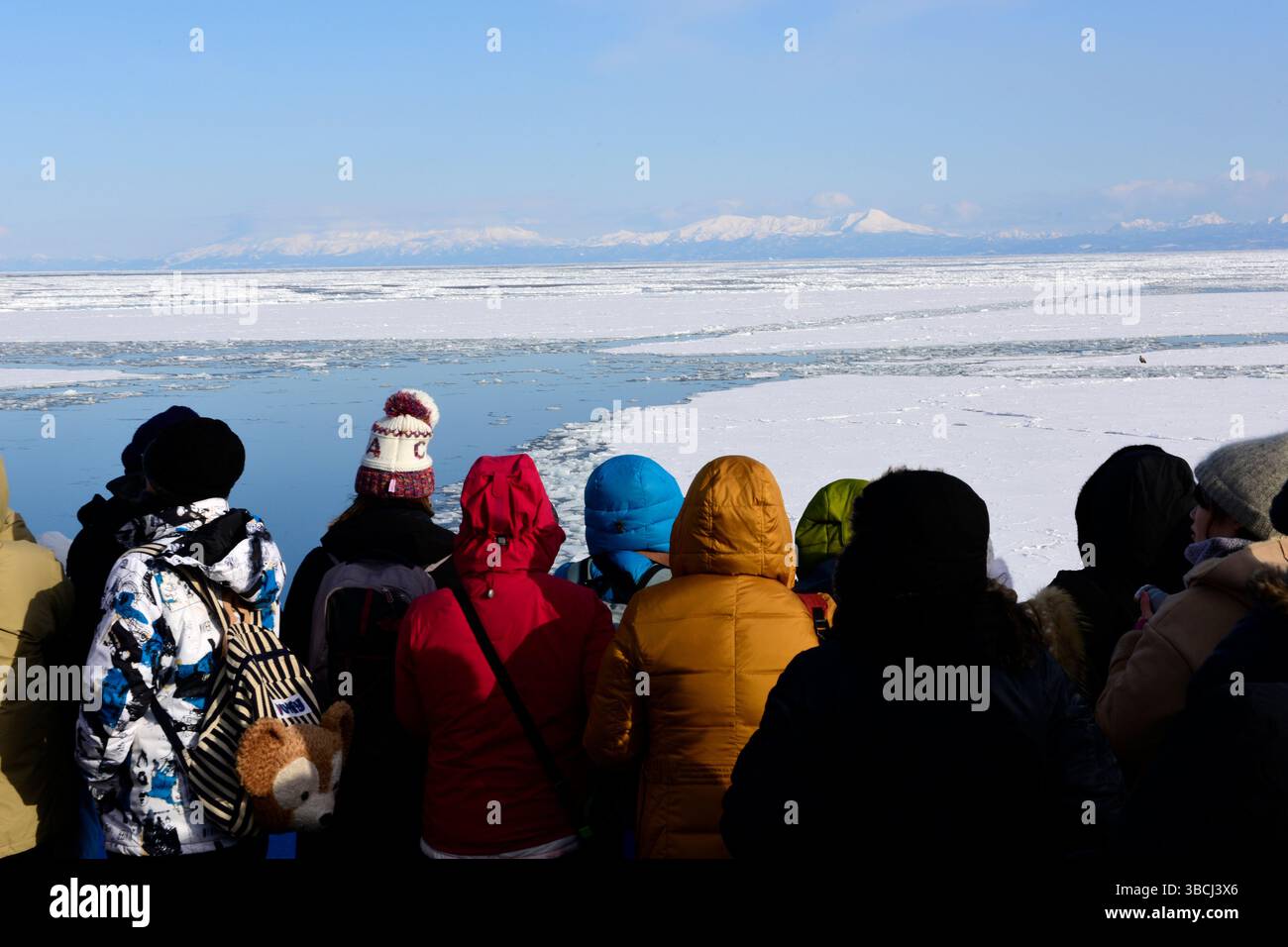 People looking frozen sea from sightseeing icebreaker,Aurora ship ...