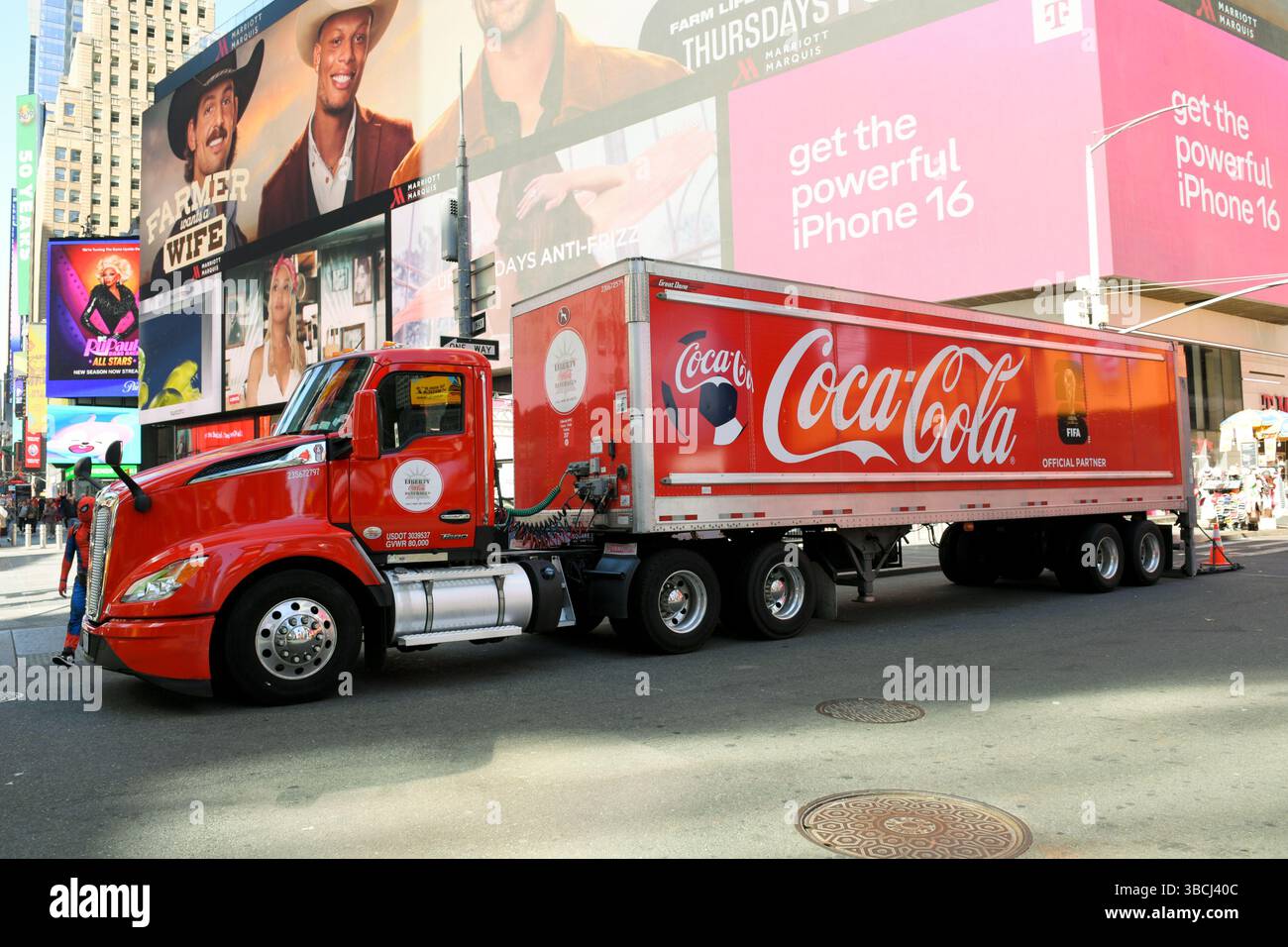 New York, USA. 20th May, 2025. A promotional Advertisement vehicle is ...