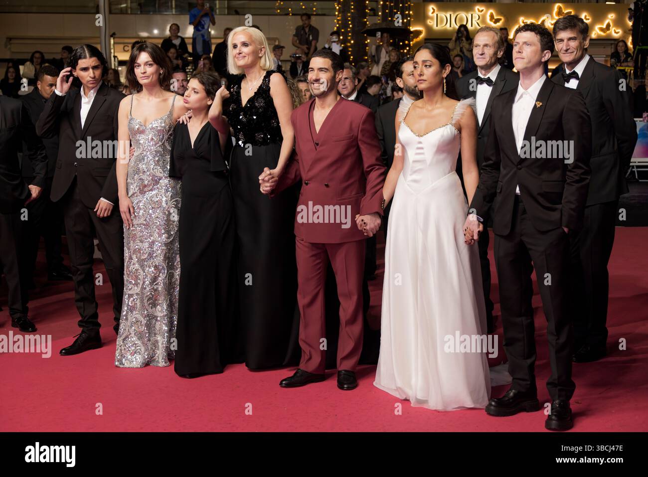 Cannes, France. 19th May, 2025. (L-R) Louai El Amrousy, Emma Mackey ...