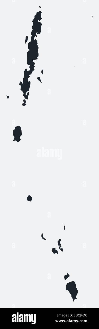 Andaman and Nicobar Islands map. Just a simple border map. Shape of the ...