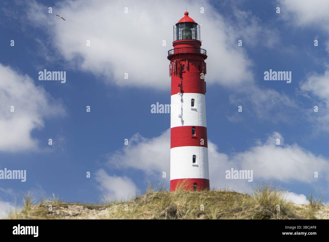 The photo shows the red and white lighthouse of Amrum Stock Photo - Alamy