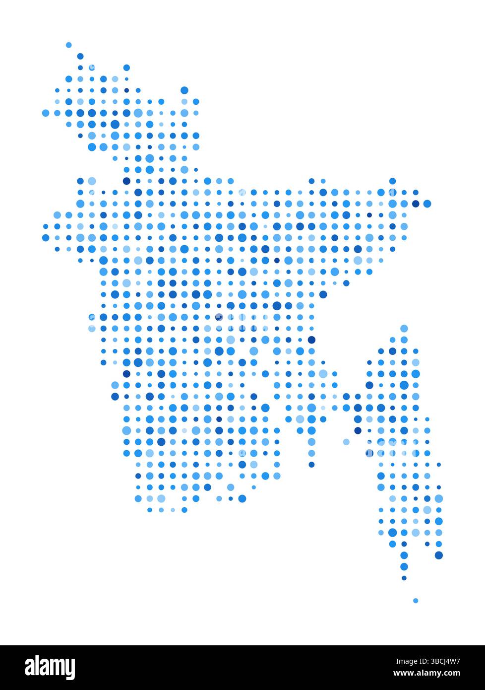 Bangladesh Dot Map. Country Digital Style Shape. Bangladesh vector image. Country shape blue ...