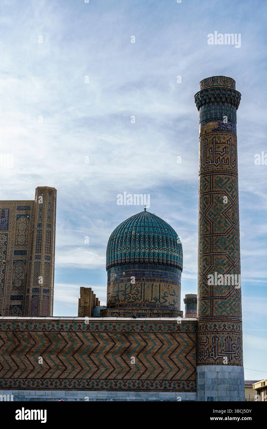 The impressive Bibi-Khanym Mosque in Samarkand, Uzbekistan, features a ...
