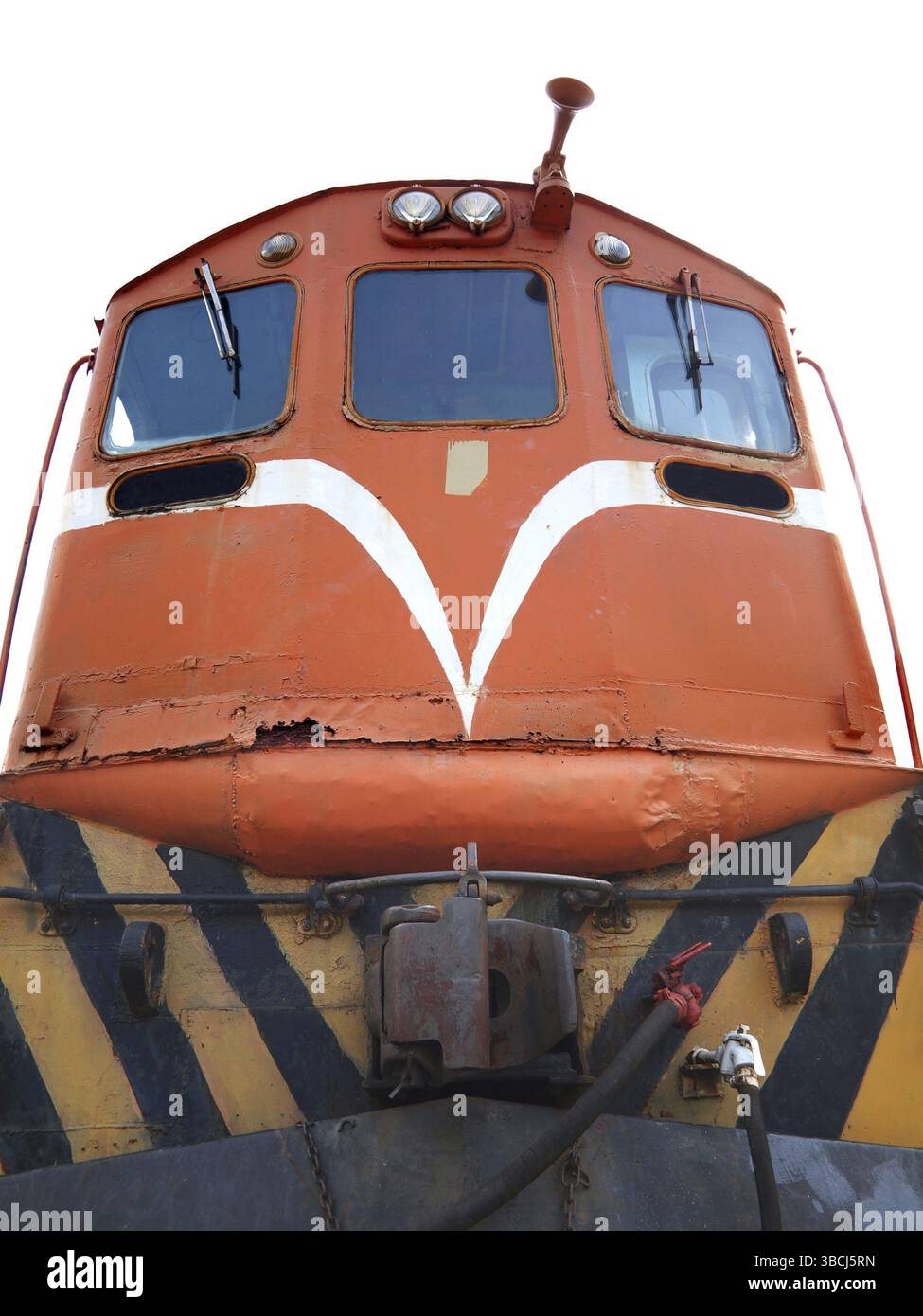 An old diesel train engine designed to run on narrow tracks Stock Photo ...
