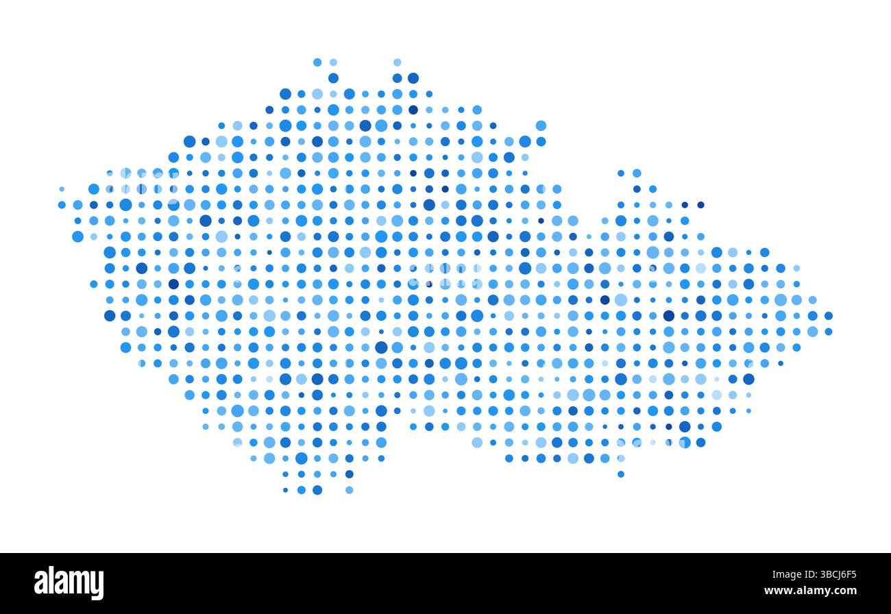 Czech Republic Dot Map. Country Digital Style Shape. Czech Republic ...