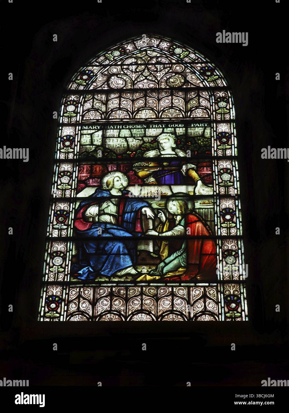 Chester. Cheshire, United Kingdom, 20 March 2024 : Stained glass window ...