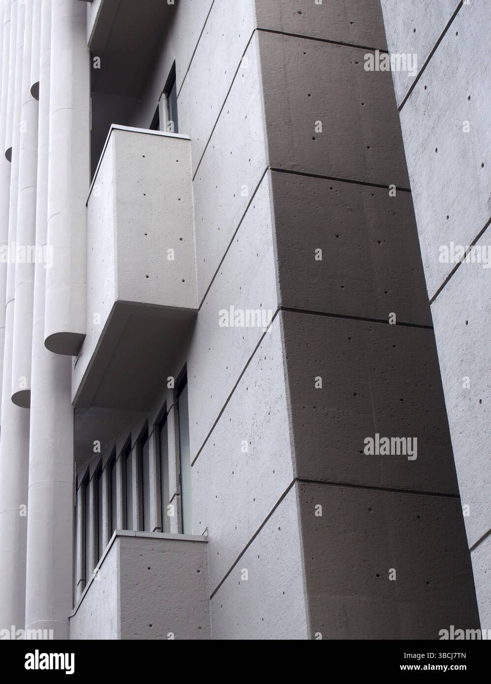 Angles corners and geometric shapes on the exterior wall of a 1960s ...