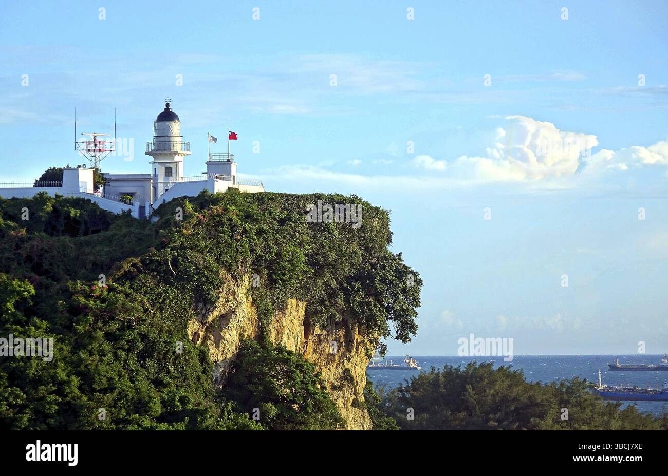 Vintage lighthouse on the island of Cijin in southern Taiwan Stock ...