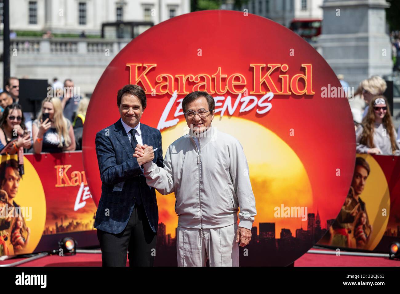 London, UK. 20 May 2025. Ralph Macchio and Jackie Chan at the photocall ...