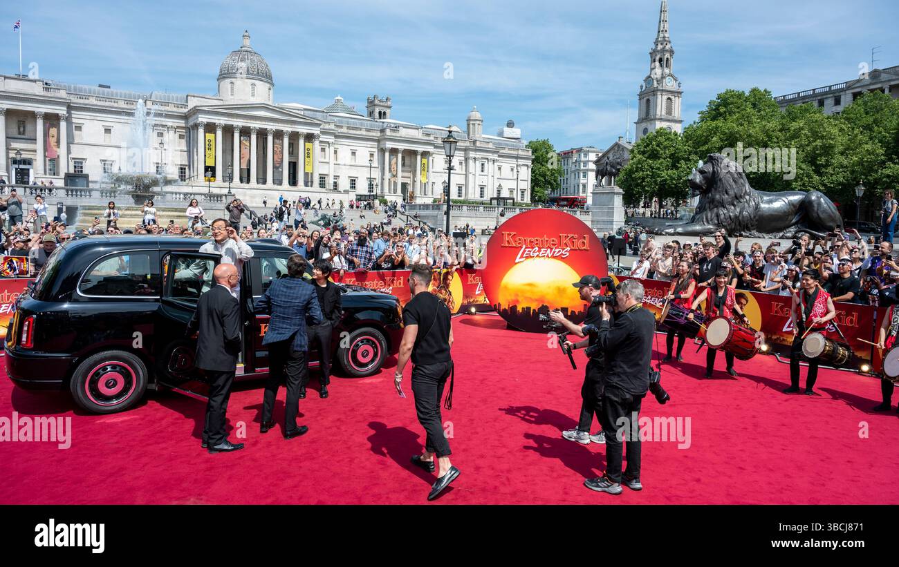 London, UK. 20 May 2025. Ralph Macchio, Ben Wang and Jackie Chan arrive ...