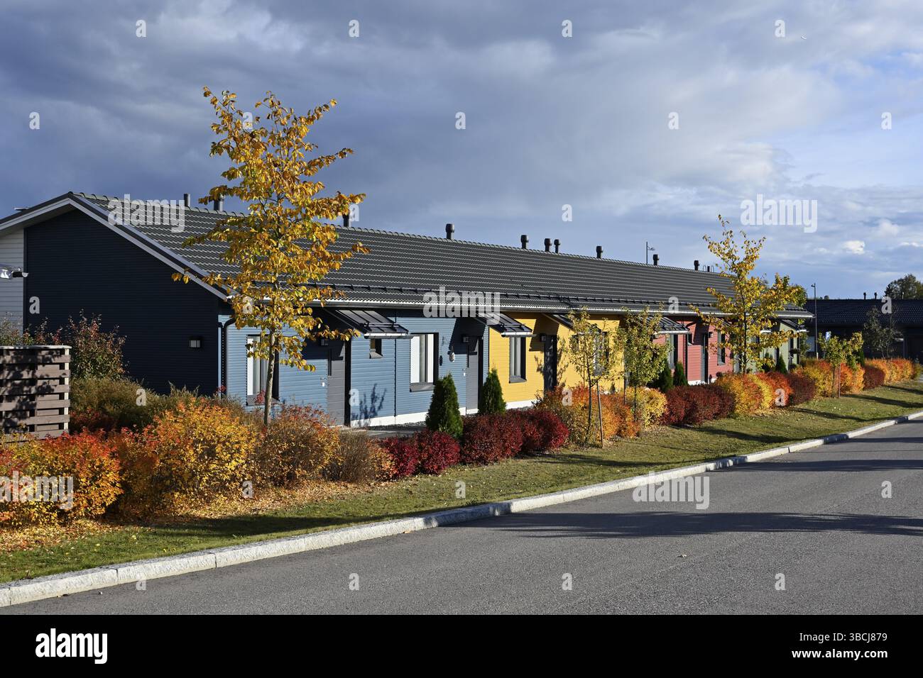 Residential area of typical houses in Finland in autumn Stock Photo - Alamy