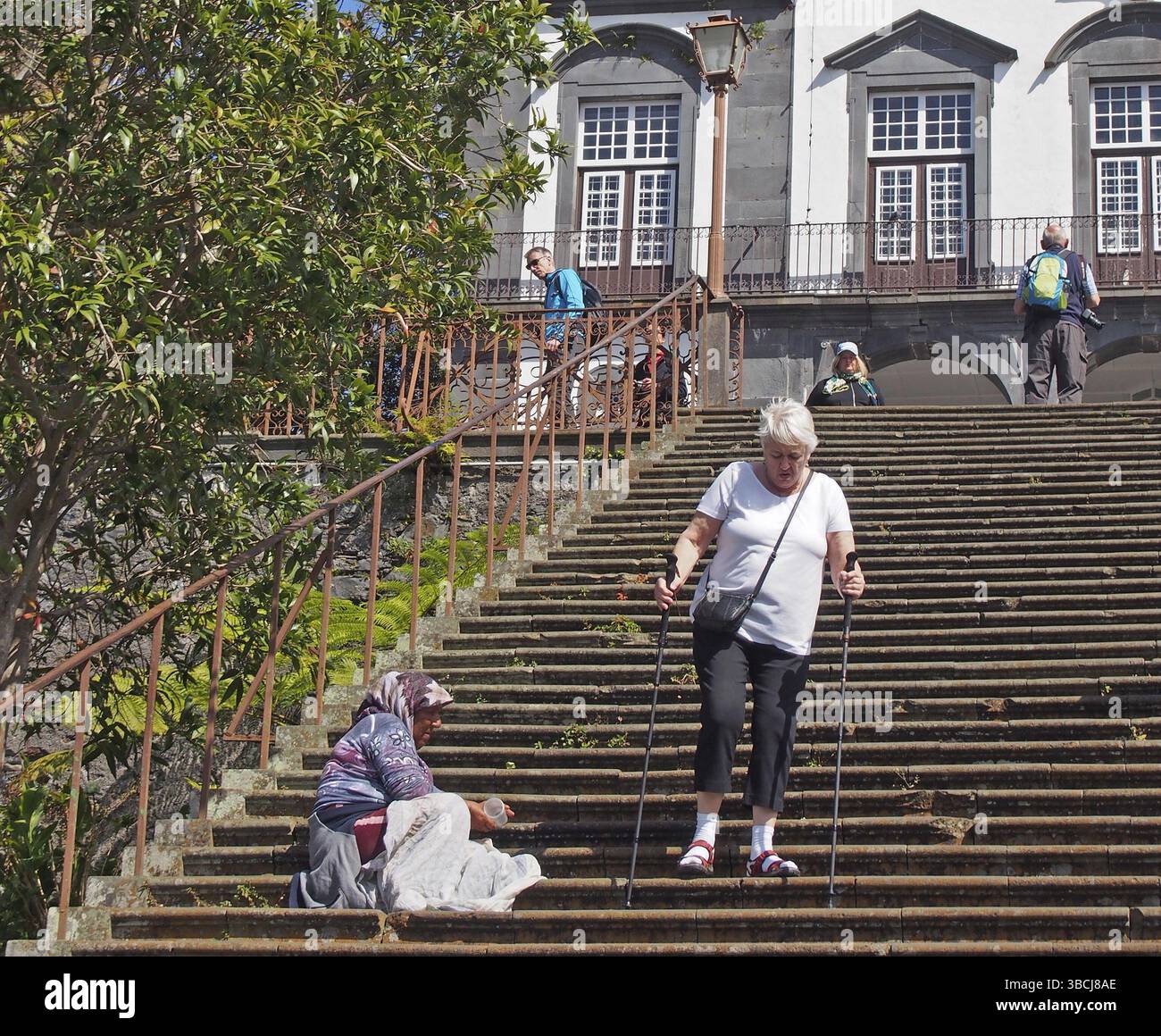 Funchal, madeira, portugal, 14 march 2019: a tourist walking around an ...