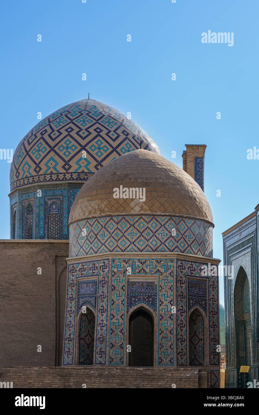 The eight-sided dome of the Octagonal Mausoleum rises in Shah-i-Zinda ...