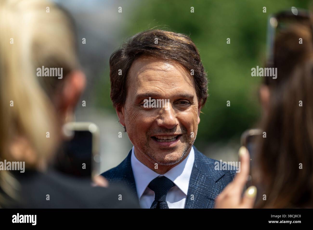 London, UK. 20 May 2025. Ralph Macchio speaks to the media at the ...