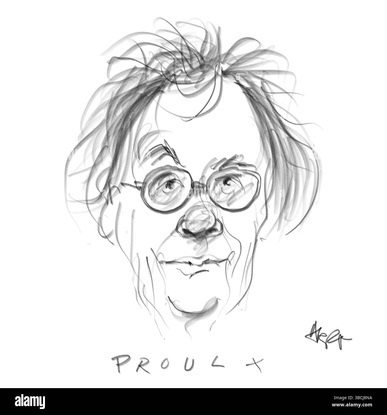 Pencilportrait of A. Proulx Stock Photo - Alamy