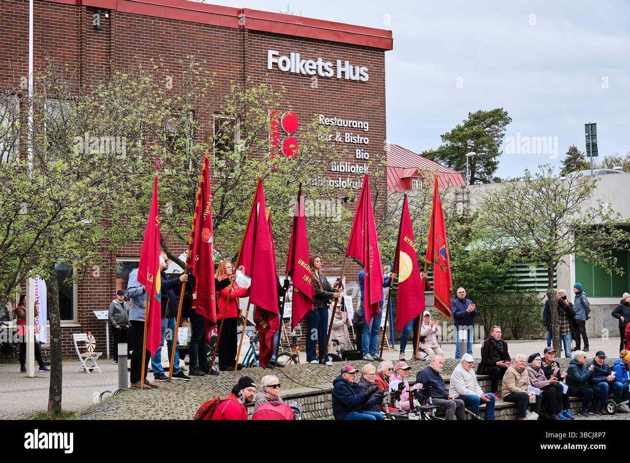 Nynashamn, Sweden - May 1 2025: May Day demonstration in front of ...