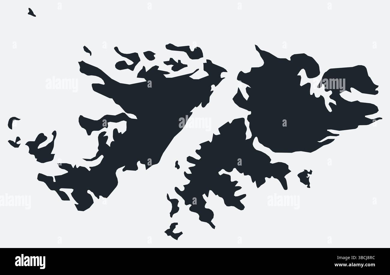 Falkland Islands map. Just a simple border map. Shape of the country ...