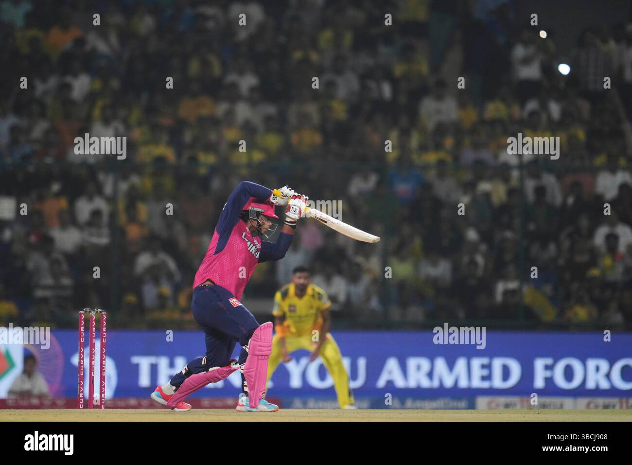 Rajasthan Royals' Vaibhav Suryavanshi plays a shot during the Indian ...