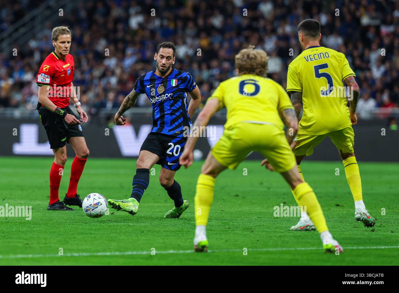 Milan, Italy. 20th May, 2025. Hakan Calhanoglu of FC Internazionale ...