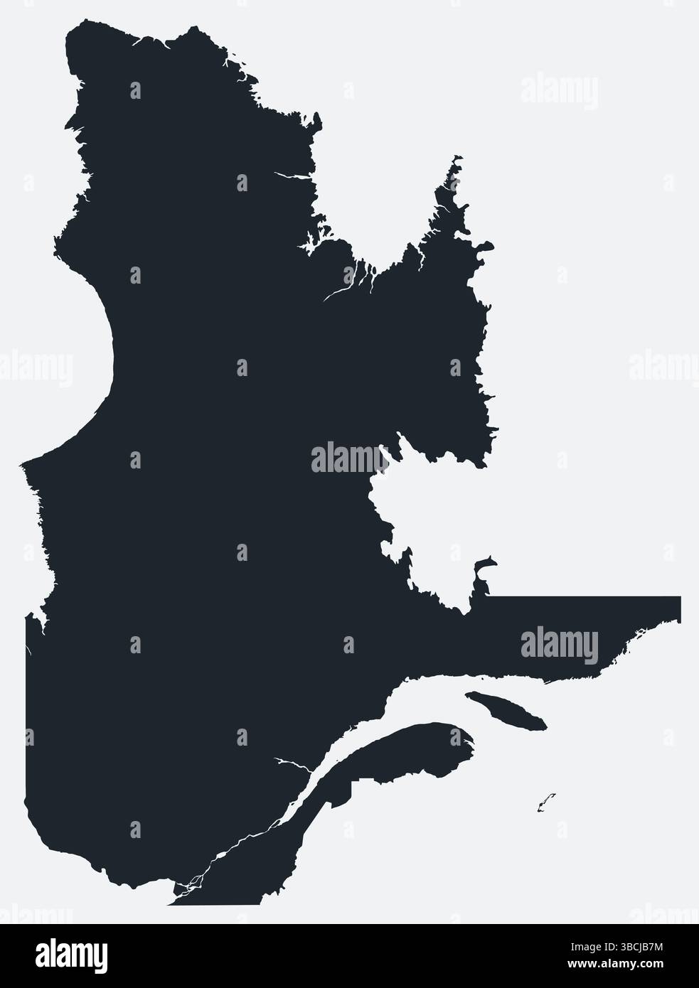 Quebec map. Just a simple border map. Shape of the province. Flat blank ...