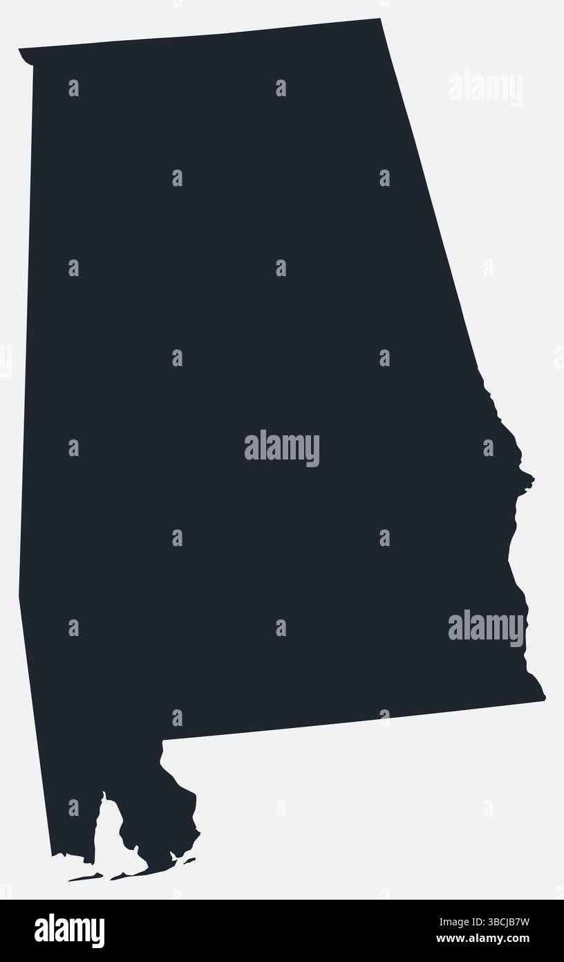 Alabama map. Just a simple border map. Shape of the state. Flat blank ...