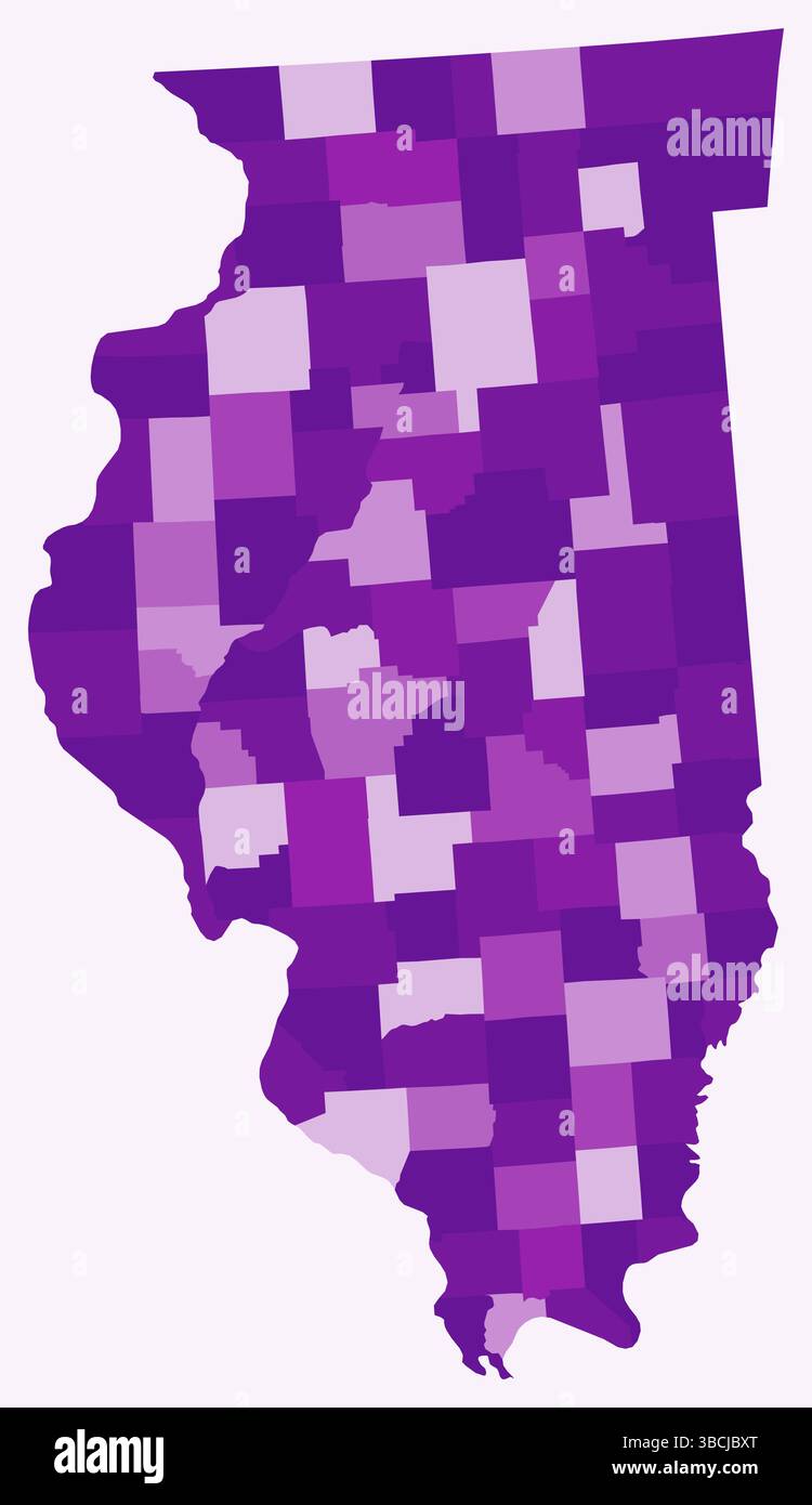 State of illinois map with counties hi-res stock photography and images ...