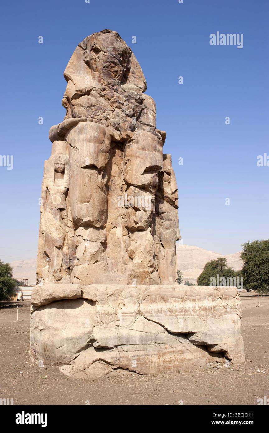 Left of the Memnon Colossi, Amenophis III, West Thebes, Luxor, Colossus ...