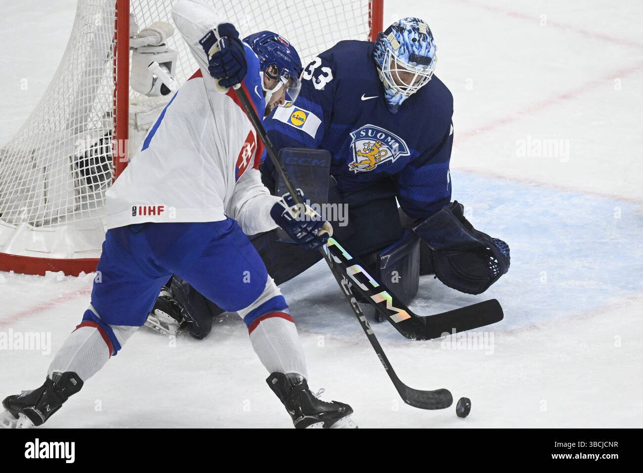 Stockholm, Sweden. 20th May, 2025. Pavol Regenda of Slovakia try to ...