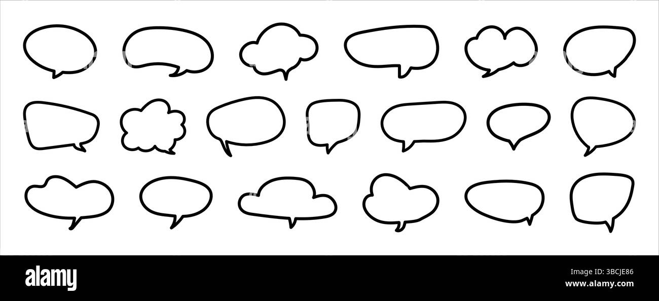 Speech bubble sticker. Fun dialogue outline black frame. Chat box ...