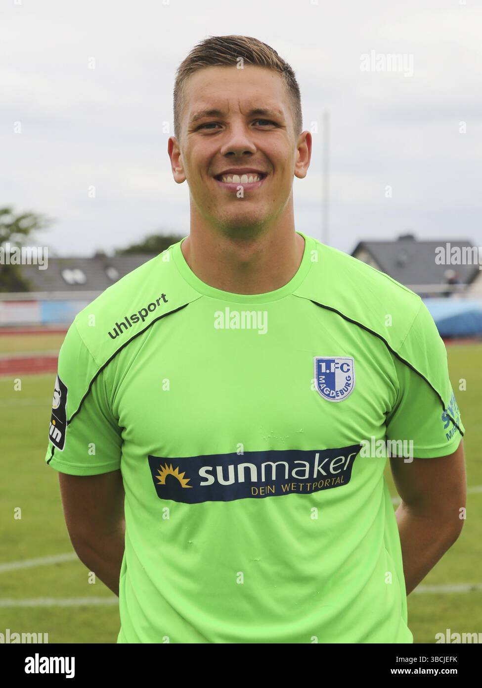 German soccer goalkeeper Alexander Brunst from 1.FC Magdeburg DFB 3 ...