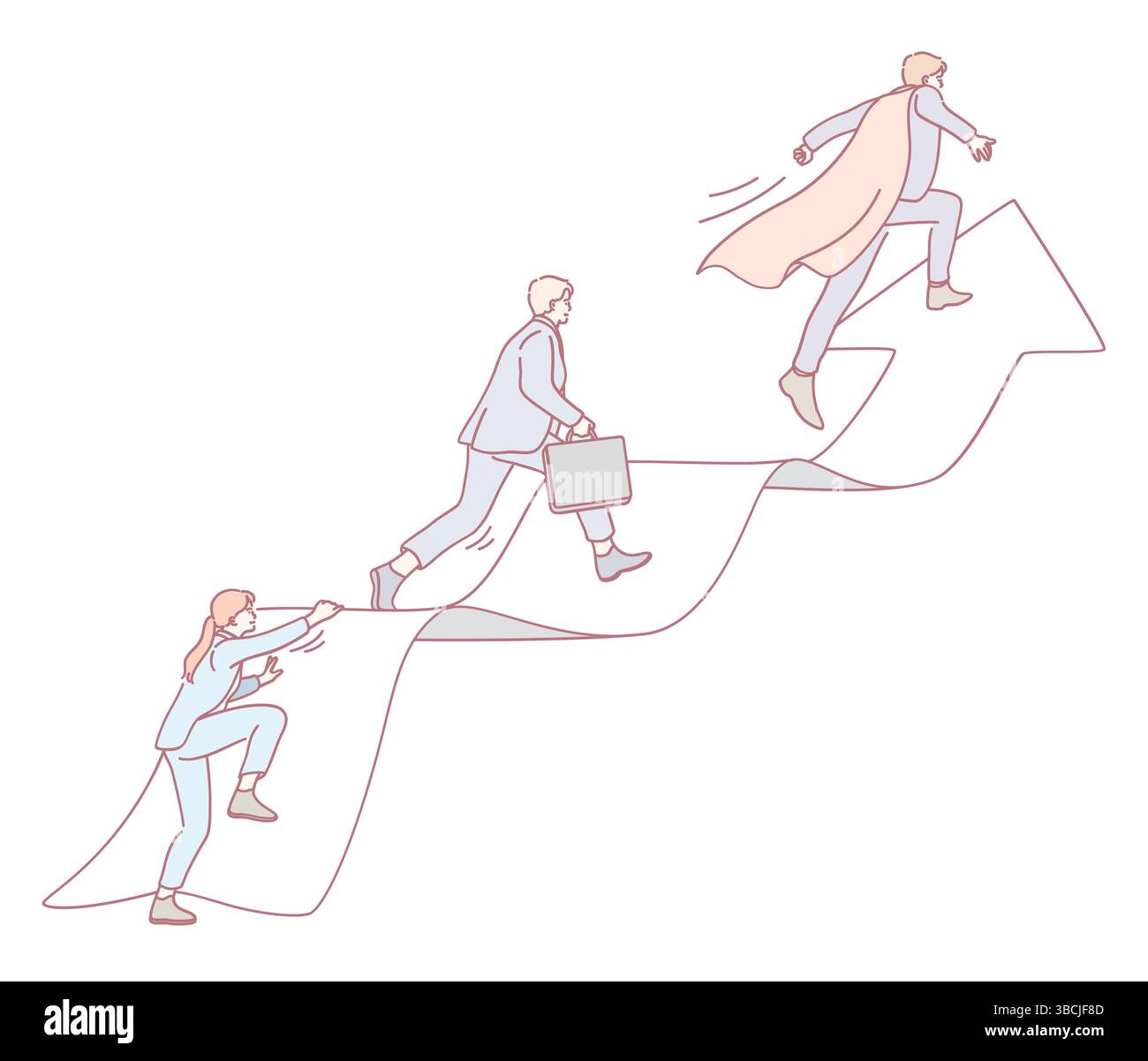An illustration beautifully depicting the progress achieved in career ...