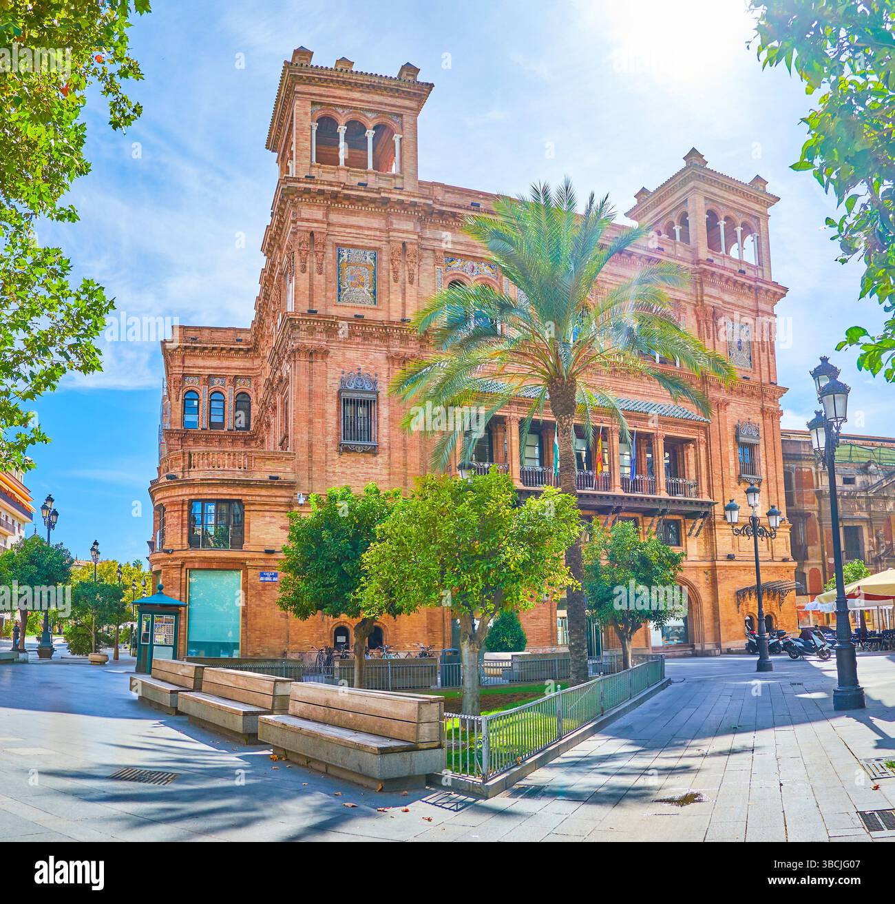 Splendid building of Coliseo Espana theater with brick facade and ...