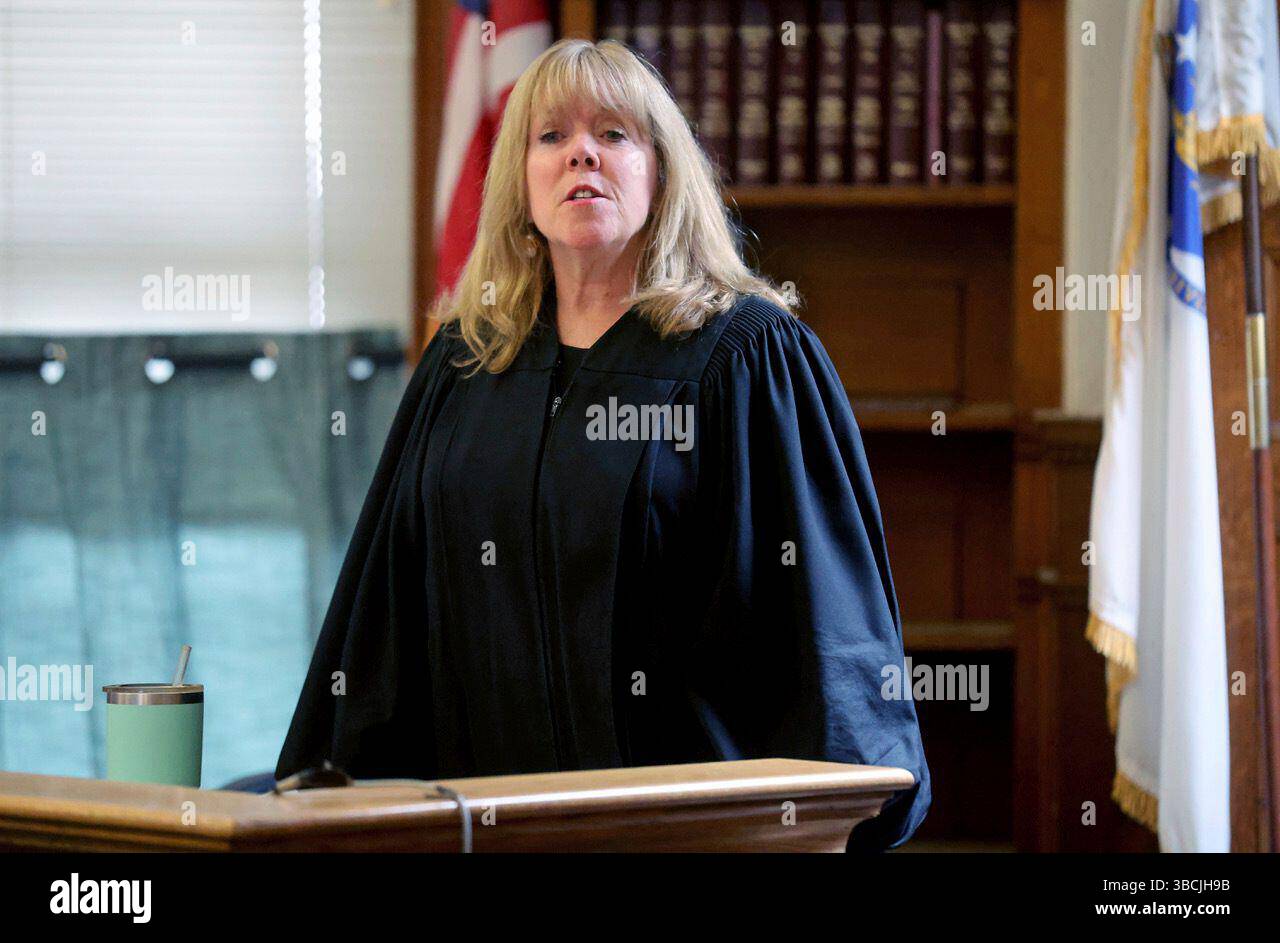 Superior Court Judge Beverly Cannone speaks to the jury during the ...