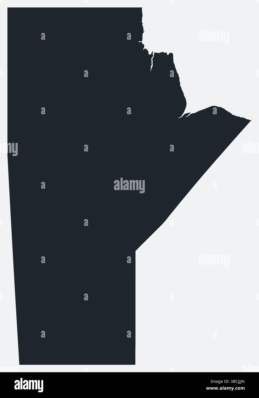 Manitoba map. Just a simple border map. Shape of the province. Flat ...