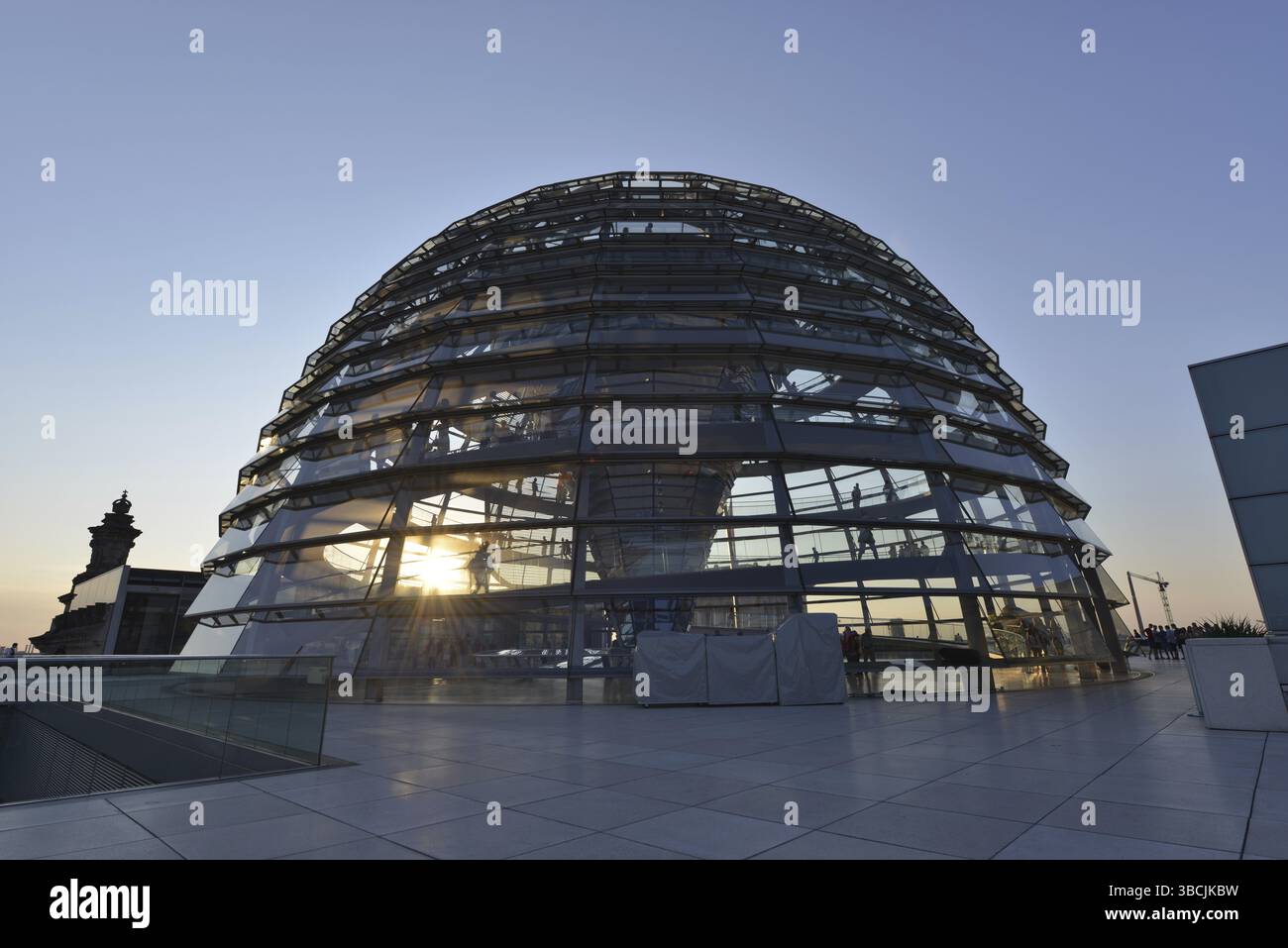 Reichstag in Berlin, the photo shows the dome of the Reichstag with the ...