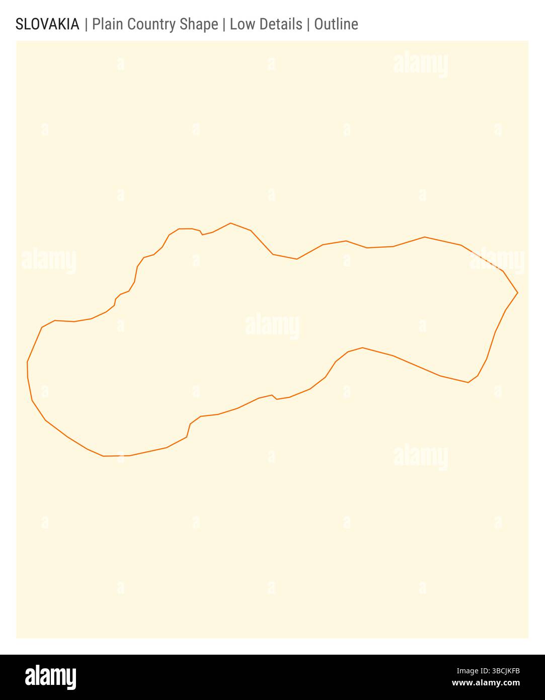 Slovakia plain country map. Low details. Outline style. Shape of ...