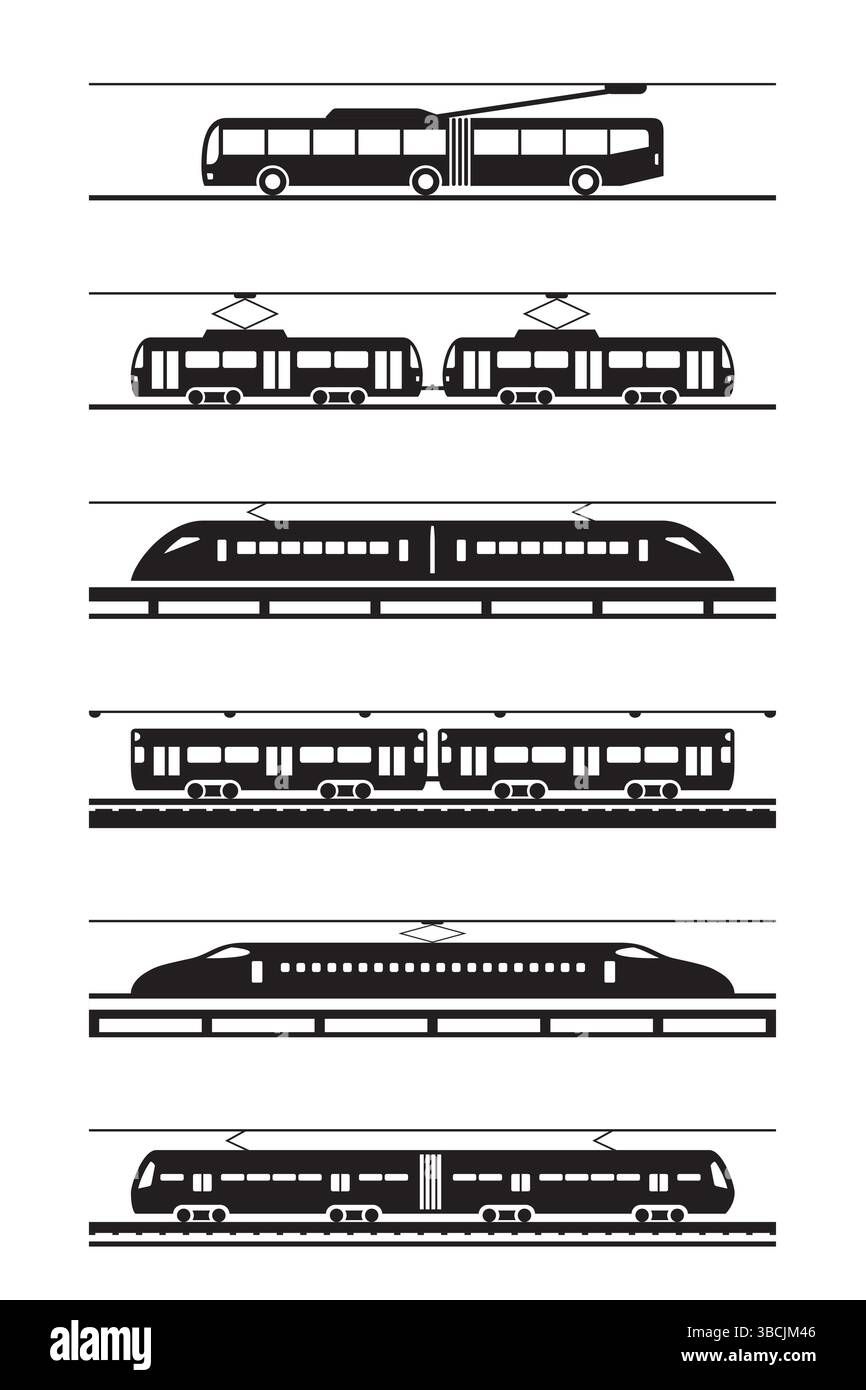 Railway electric trains Stock Vector Images - Alamy