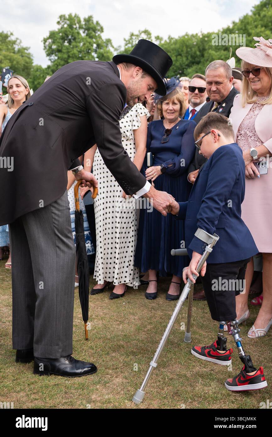 The Prince of Wales meets Tony Hudgell during a Royal Garden Party at ...