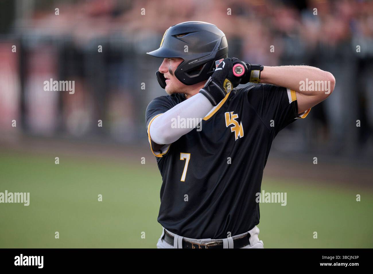 Southern Miss Golden Eagles Ben Higdon (7) bats during an NCAA baseball ...