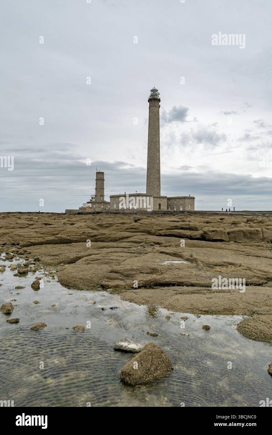 France - 16 August 2019: the Gatteville lighthouse on the Normandy ...
