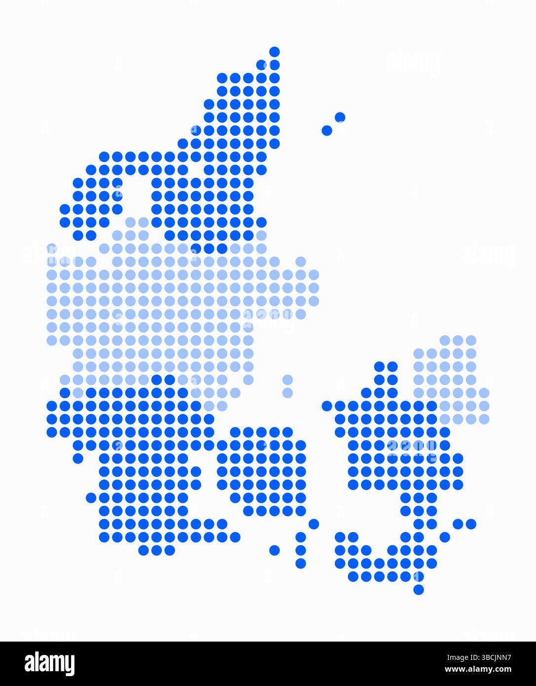 Denmark dotted map. Digital style map of the country on white ...
