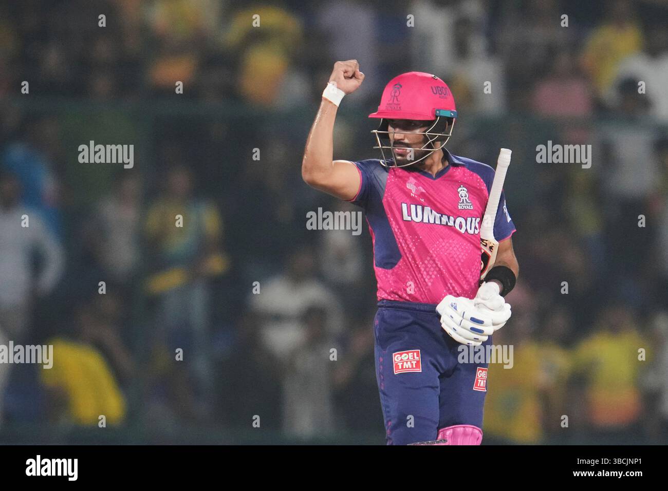 Rajasthan Royals' Dhruv Jurel celebrates after their win in the Indian ...